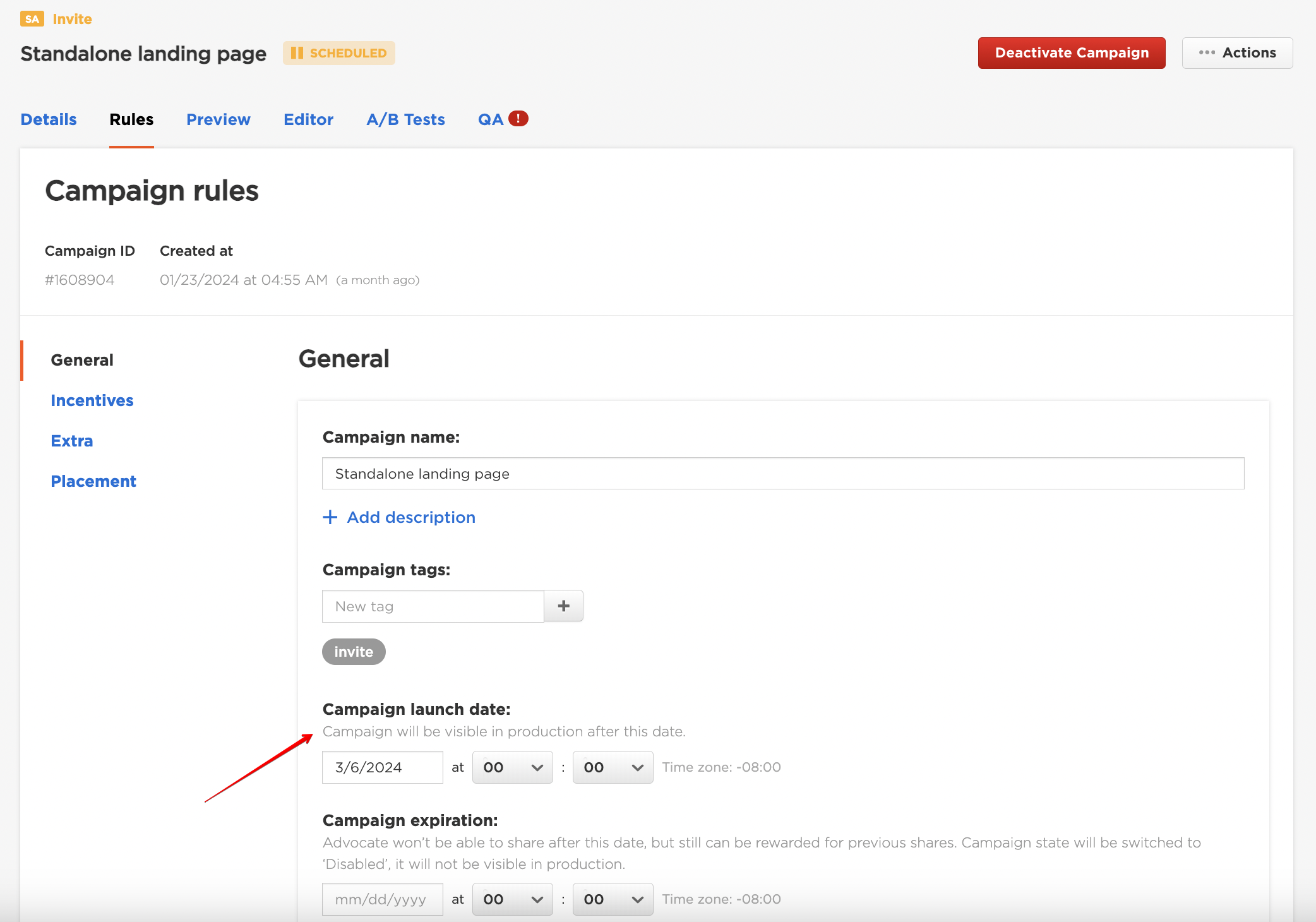 [Campaigns] Campaign Launch Field - Talkable