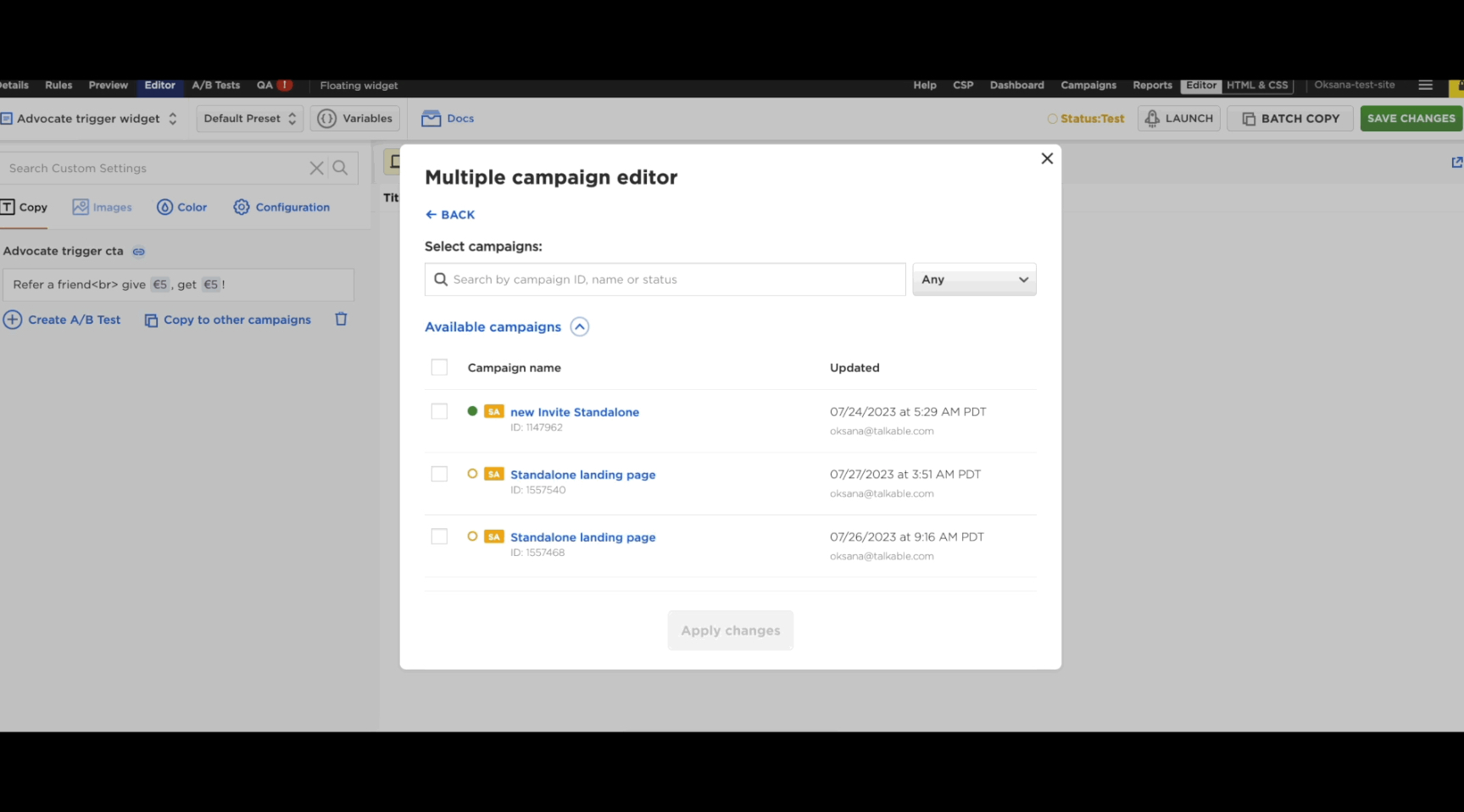 “Batch Copy” Tool Updates | Talkable